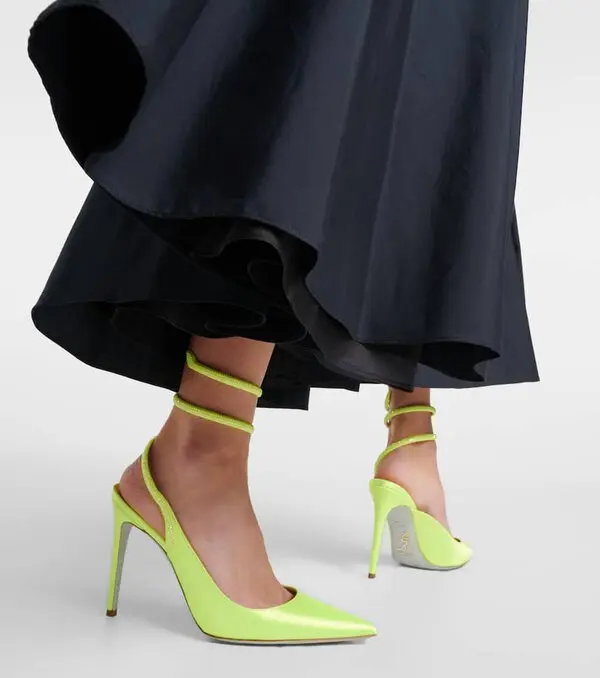 Rene Caovilla Cleo Crystal-embellished Satin Pumps