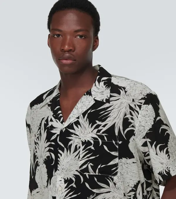 Valentino Garavani Printed Silk Bowling Shirt
