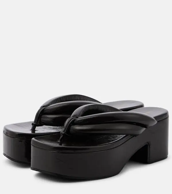 Dries Van Noten Leather Platform Sandals