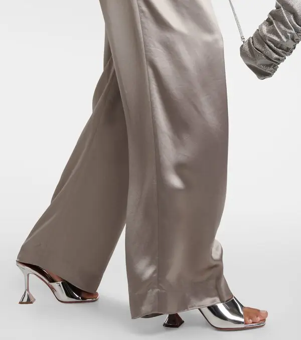 Staud Luisa Pleated High-rise Satin Pants
