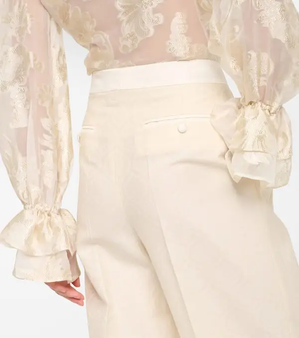 Etro Cotton And Wool Straight Pants