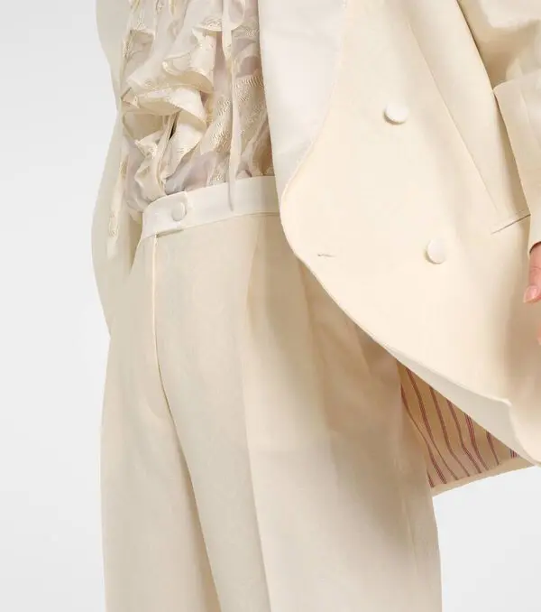 Etro Cotton And Wool Straight Pants