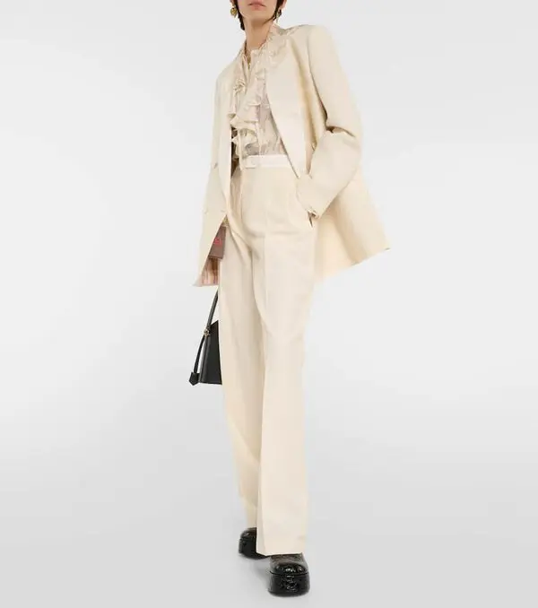 Etro Cotton And Wool Straight Pants