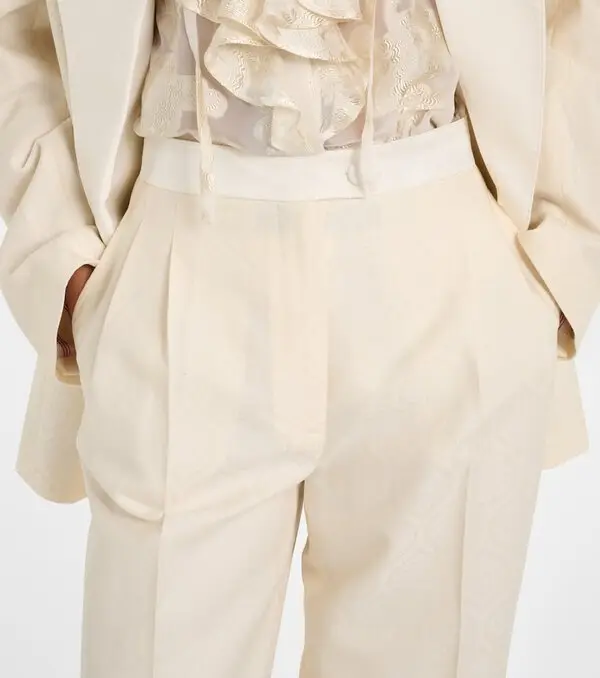 Etro Cotton And Wool Straight Pants