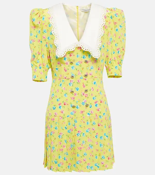 Alessandra Rich Floral Silk Minidress
