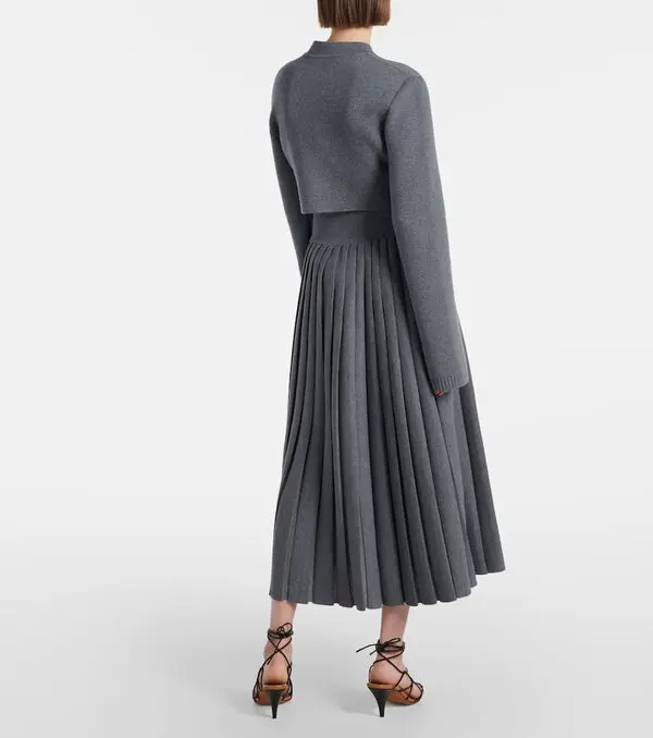 Khaite Ello Cropped Wool-blend Jacket - Grey