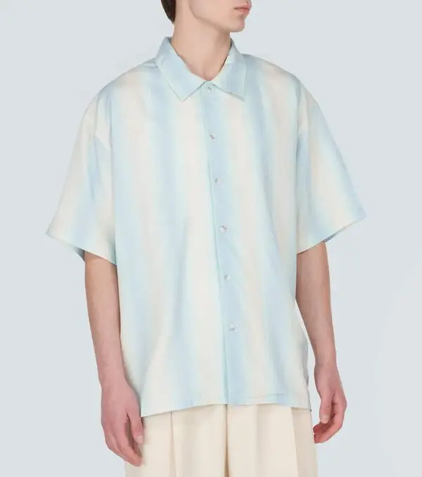 Commas Oversized Striped Bowling Shirt
