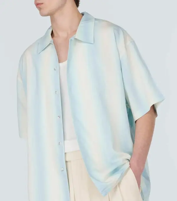Commas Oversized Striped Bowling Shirt