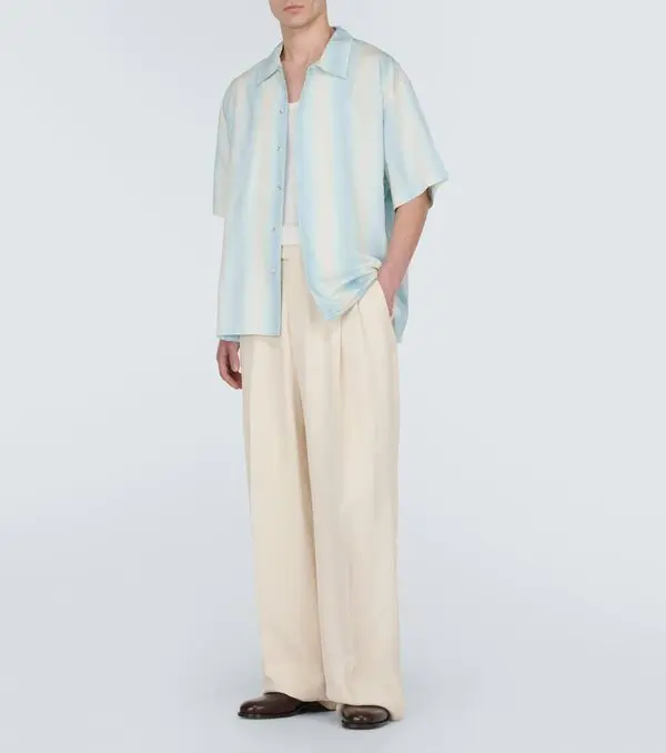 Commas Oversized Striped Bowling Shirt