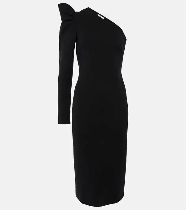 Max Mara One-shoulder Ruffled Midi Dress