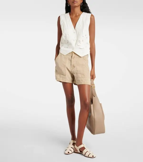 Rixo Norah Embroidered Cotton And Linen Vest