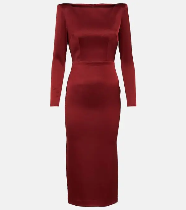 Alex Perry Satin Crepe Midi Dress
