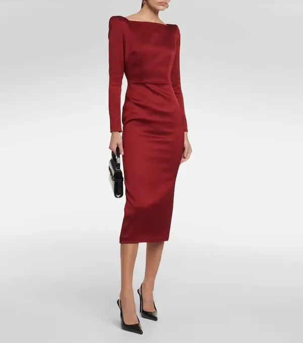 Alex Perry Satin Crepe Midi Dress