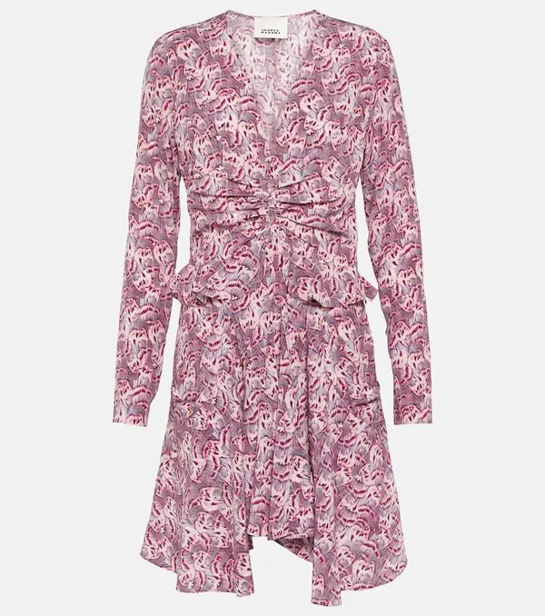 Isabel Marant Étoile Usmara Printed Silk-blend Minidress - Purple