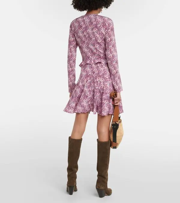 Isabel Marant Étoile Usmara Printed Silk-blend Minidress - Purple