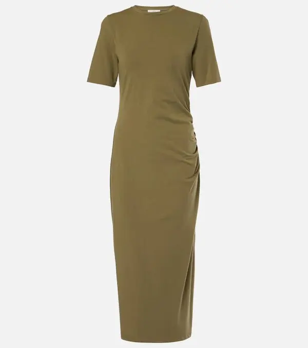 Vince Cotton-blend Jersey Midi Dress