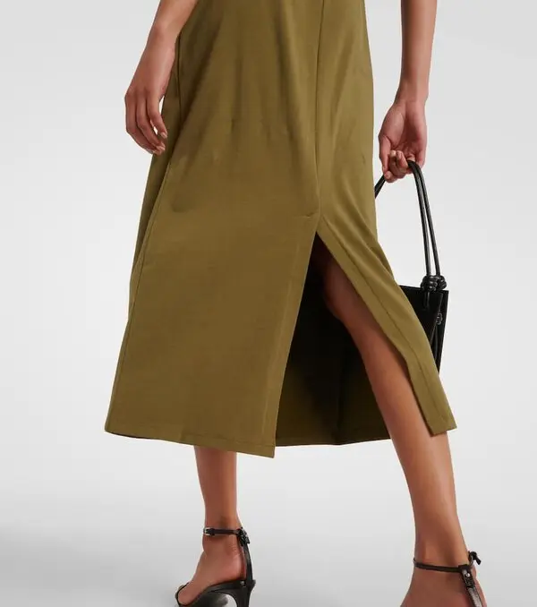 Vince Cotton-blend Jersey Midi Dress