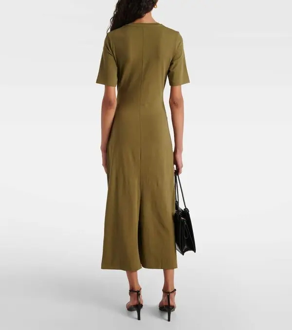 Vince Cotton-blend Jersey Midi Dress