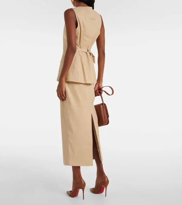 Veronica Beard Liff Linen-blend Vest