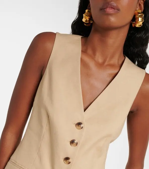 Veronica Beard Liff Linen-blend Vest