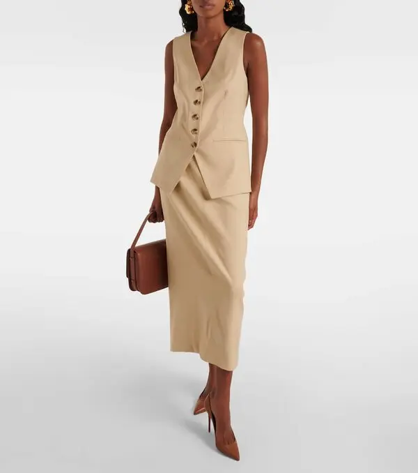 Veronica Beard Liff Linen-blend Vest