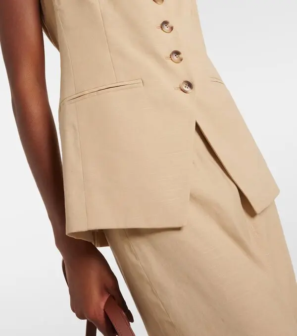 Veronica Beard Liff Linen-blend Vest