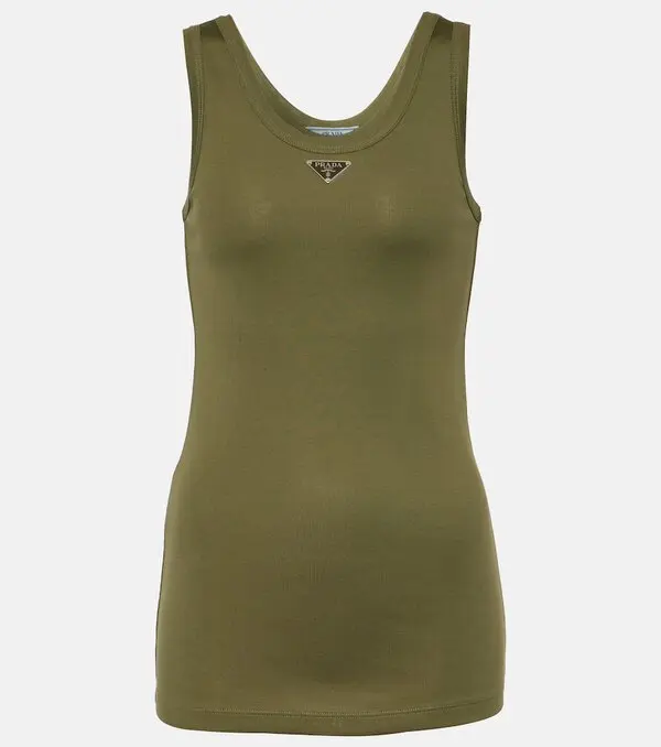 Prada Logo Cotton Tank Top