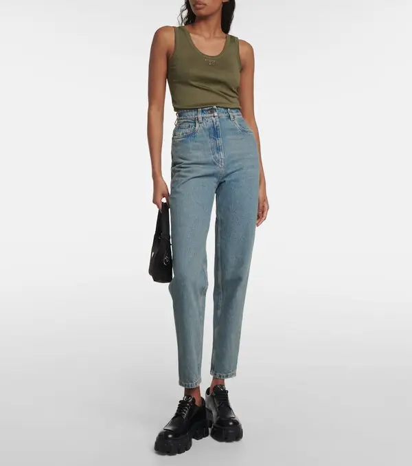 Prada Logo Cotton Tank Top