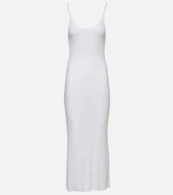 Khaite Leesel Jersey Slip Dress - White