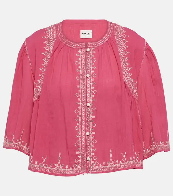 MARANT ETOILE Perkins Embroidered Crop Top