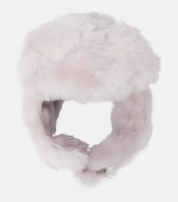 Burberry Shearling Trapper Hat - Purple