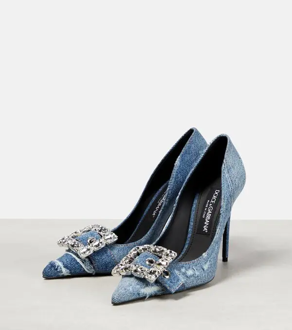 Dolce & Gabbana Embellished Denim Pumps