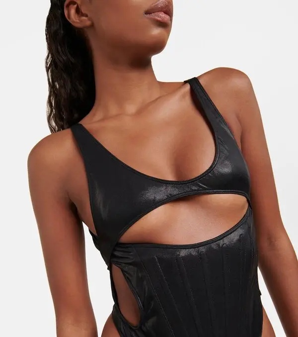 MUGLER Cutout One-piece Swimsuit - Black
