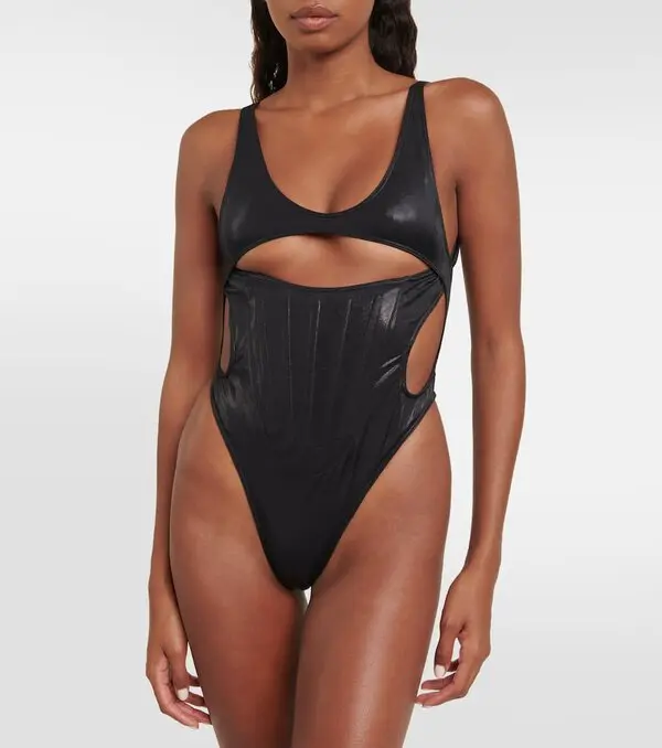 MUGLER Cutout One-piece Swimsuit - Black