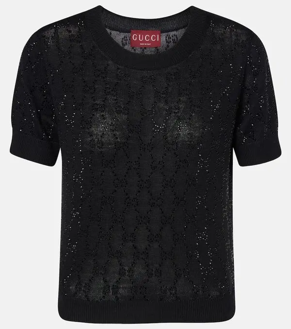Gucci Gg Crystal Wool Top