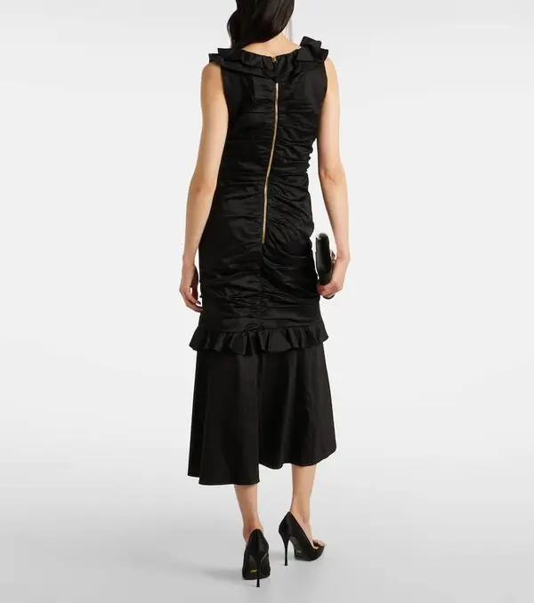 Carolina Herrera Ruffled Cotton-blend Midi Dress