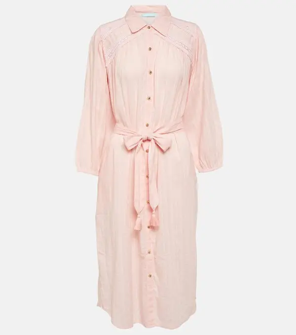 Melissa Odabash Cressida Belted Shirt Dress - Pink