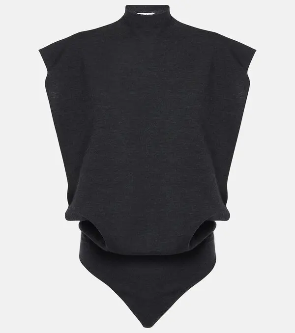 Alaïa Wool Bodysuit - Black