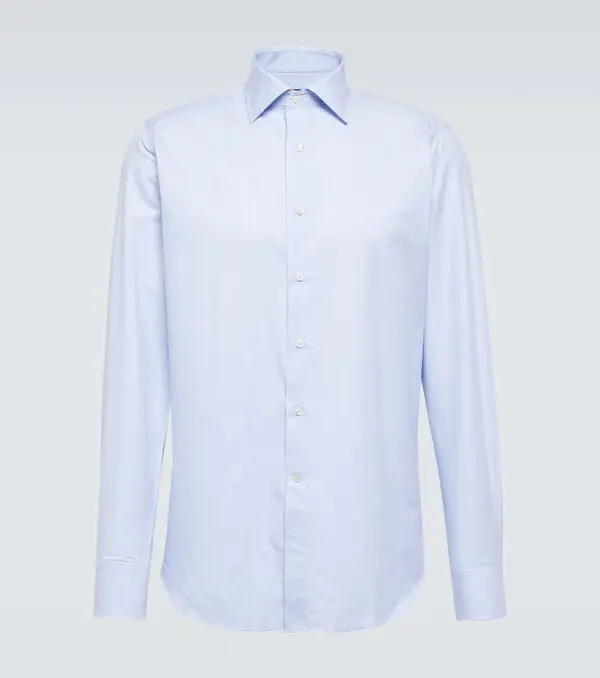 Canali Striped Cotton Poplin Shirt