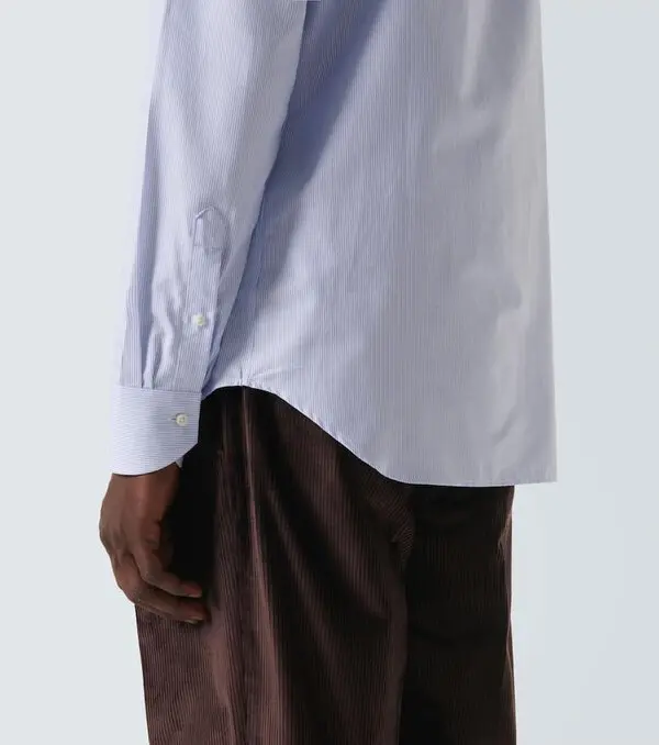 Canali Striped Cotton Poplin Shirt