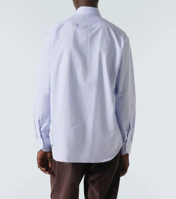 Canali Striped Cotton Poplin Shirt