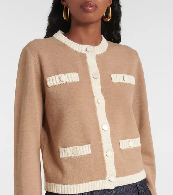 Tory Burch Kendra Wool Cardigan - Beige