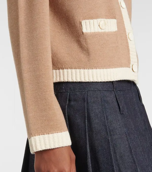Tory Burch Kendra Wool Cardigan - Beige