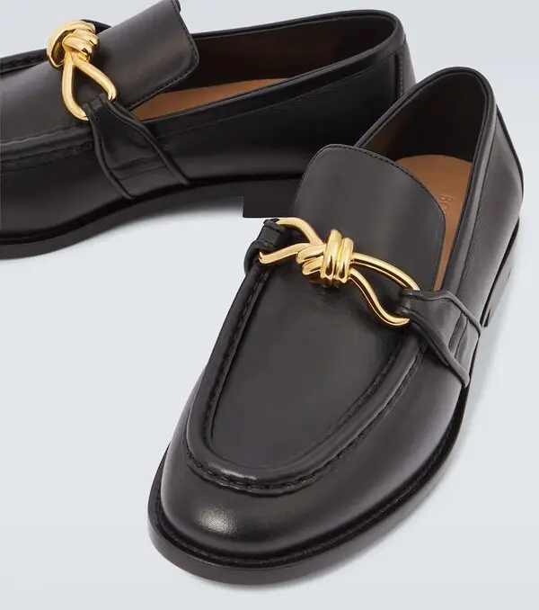 Bottega Veneta Astaire Knot Leather Loafers - Black