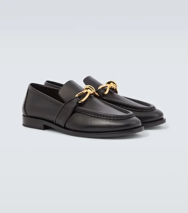Bottega Veneta Astaire Knot Leather Loafers - Black