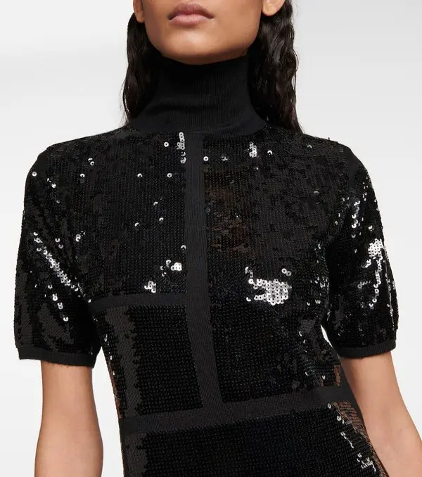 JOSEPH Sequined Wool-blend Minidress
