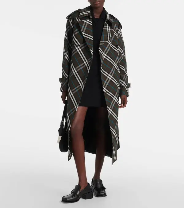 Burberry Checked Trench Coat