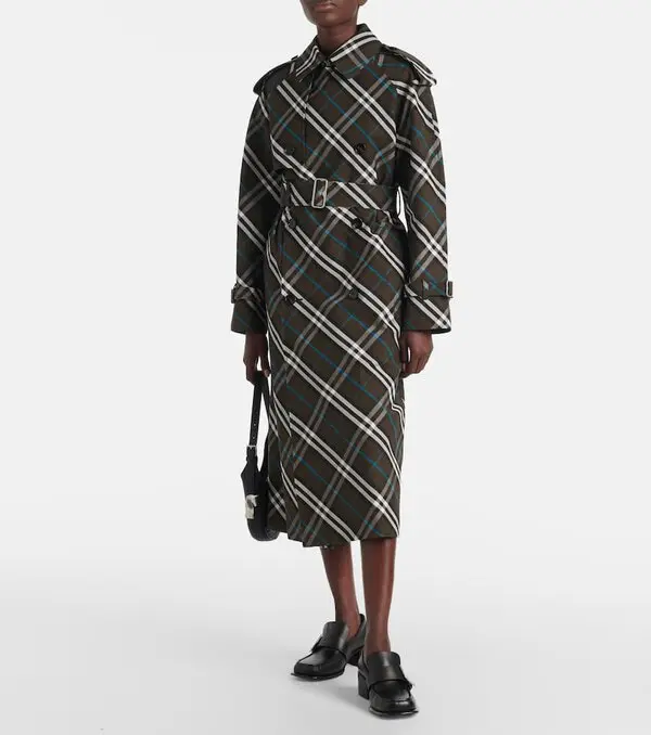 Burberry Checked Trench Coat