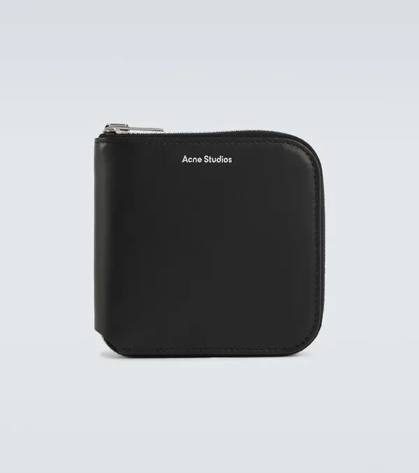 Acne Studios Zipped Leather Wallet - Black