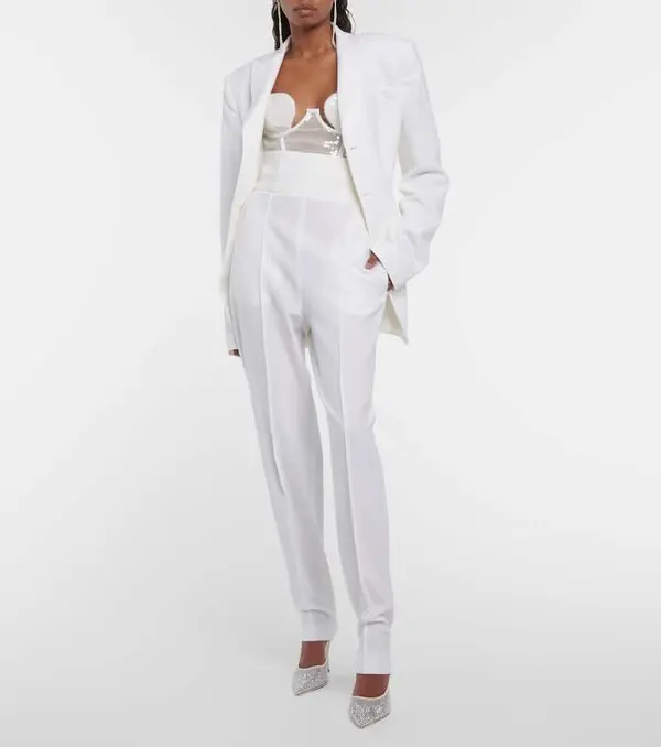 NENSI DOJAKA Slim Wool-blend Pants
